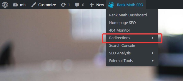 Using Rank Math's 'Quick Actions' Admin Menu Item