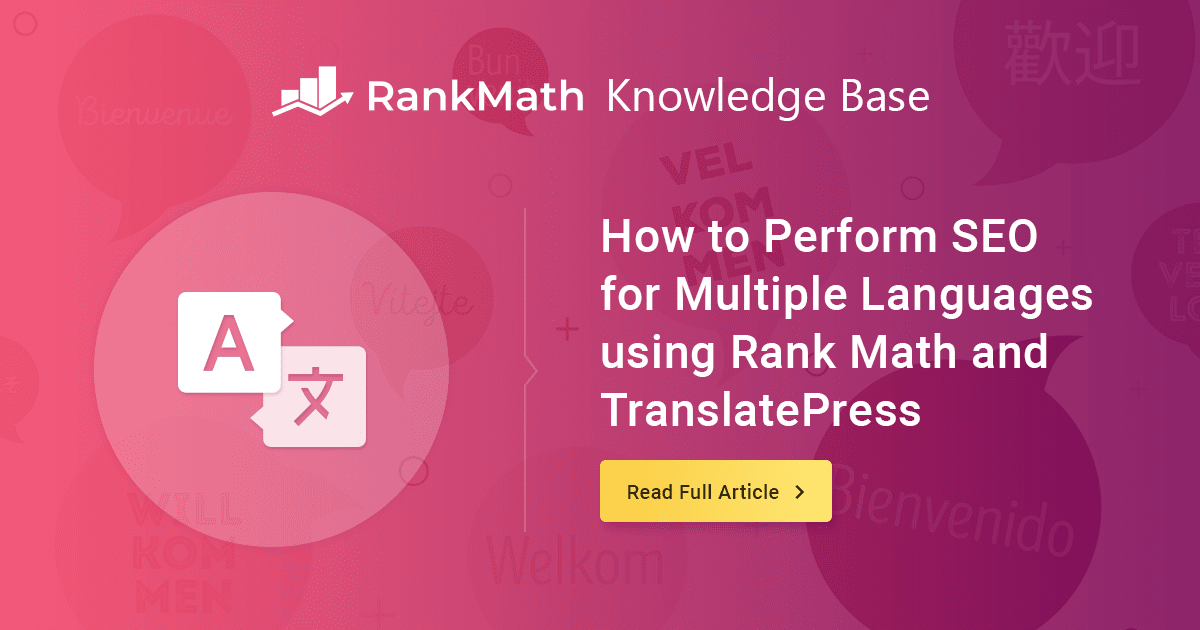 How to Perform SEO for Multiple Languages Using Rank Math and ...