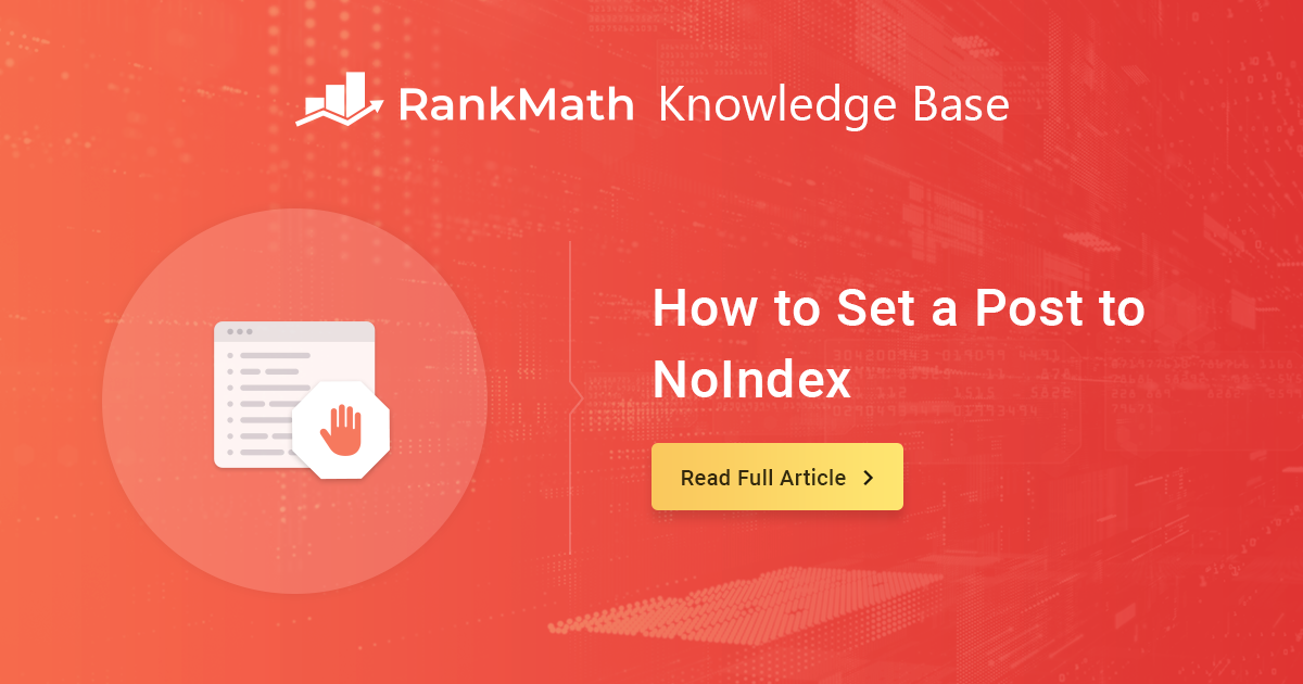 How to Noindex URLs With Rank Math » Rank Math