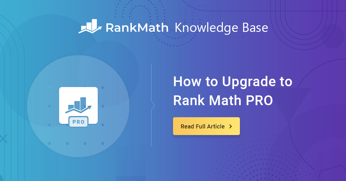 How to Upgrade to Rank Math PRO » Rank Math