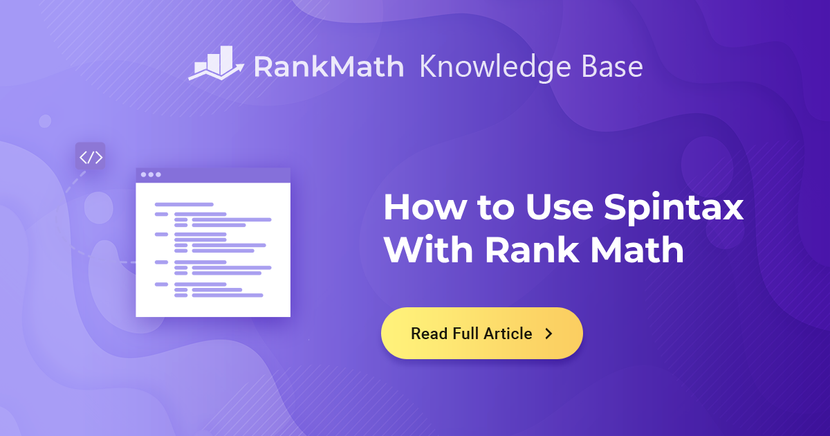 How to Use Spintax With Rank Math » Rank Math