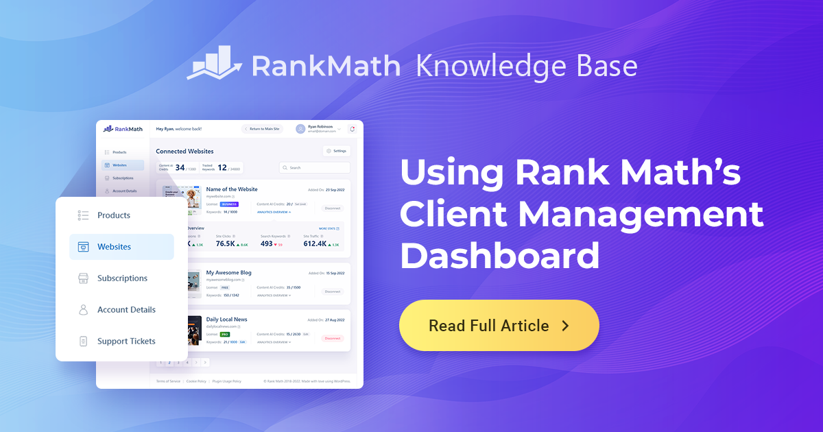 Client Management » Rank Math
