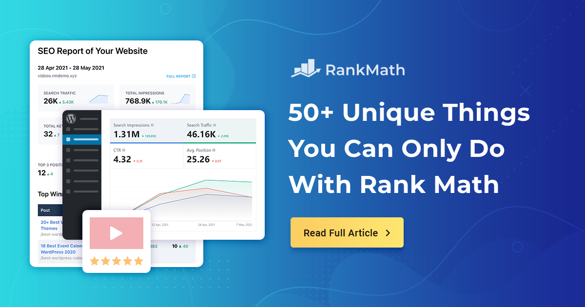 50+ Unique Things You Can Only Do With Rank Math SEO