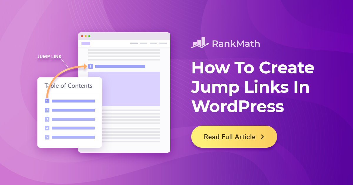 How To Create Jump Links In WordPress Rank Math