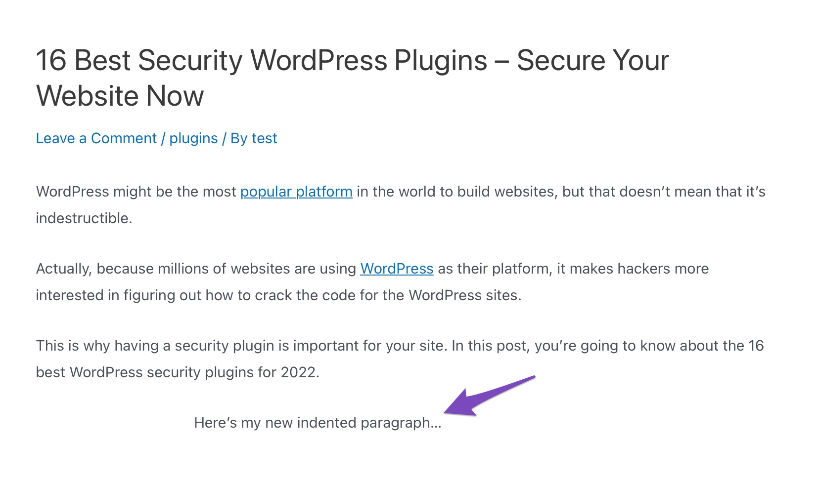 How To Indent Paragraphs In WordPress Seo Goals