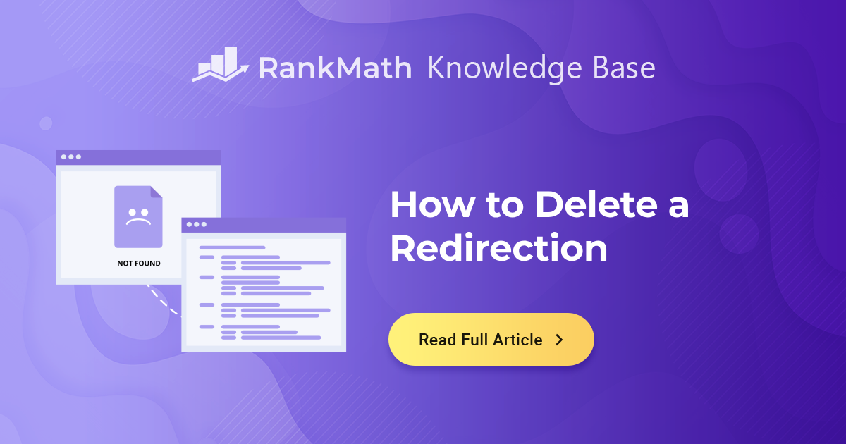 How to Delete a Redirection » Rank Math
