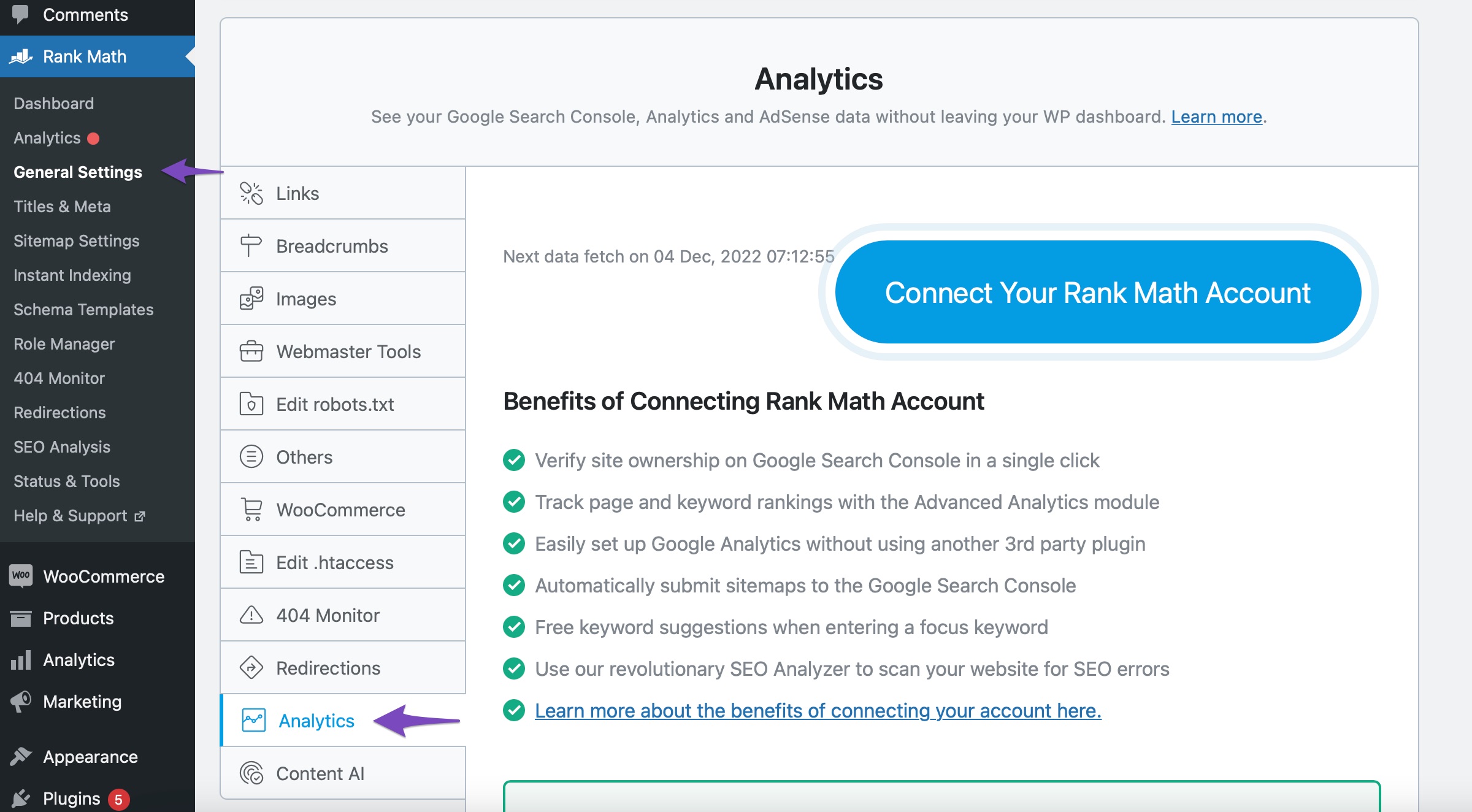 Google URL Inspection API Integration in Rank Math