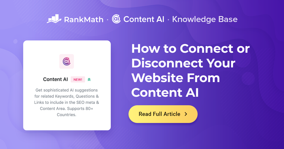 How to Connect/Disconnect Your Website From Content AI