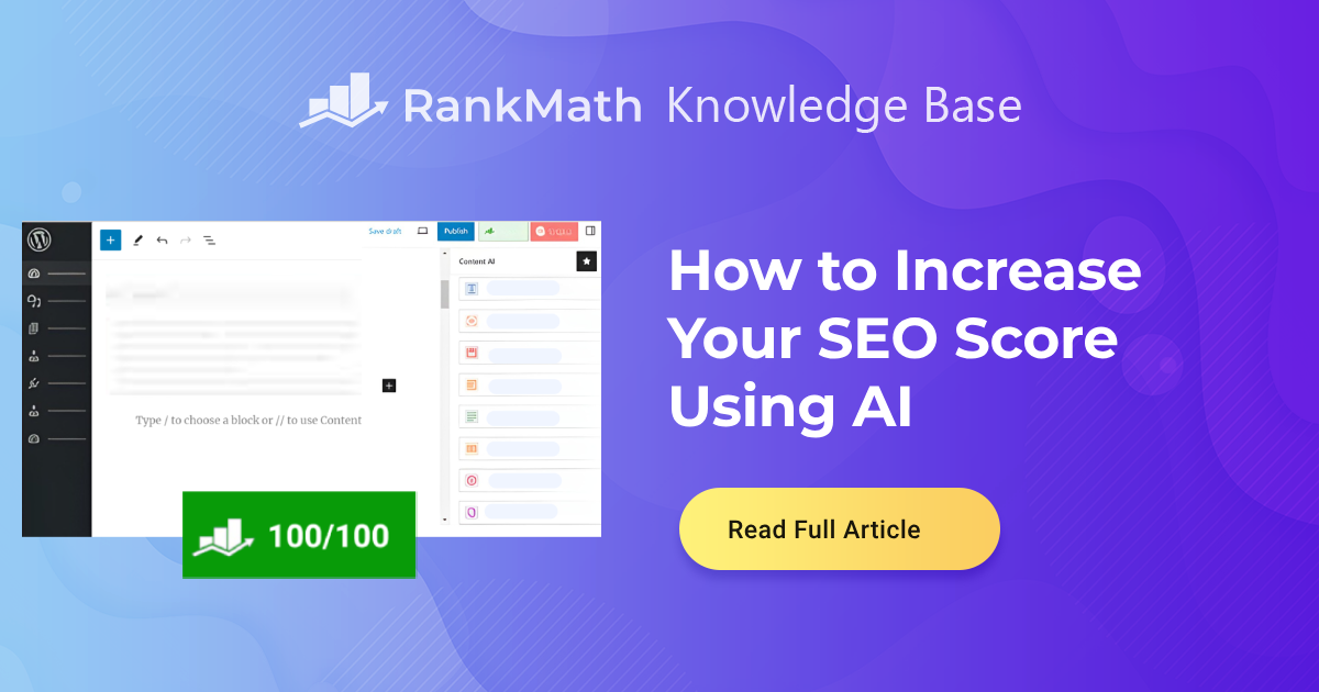 How to Increase Your SEO Score Using AI » Rank Math