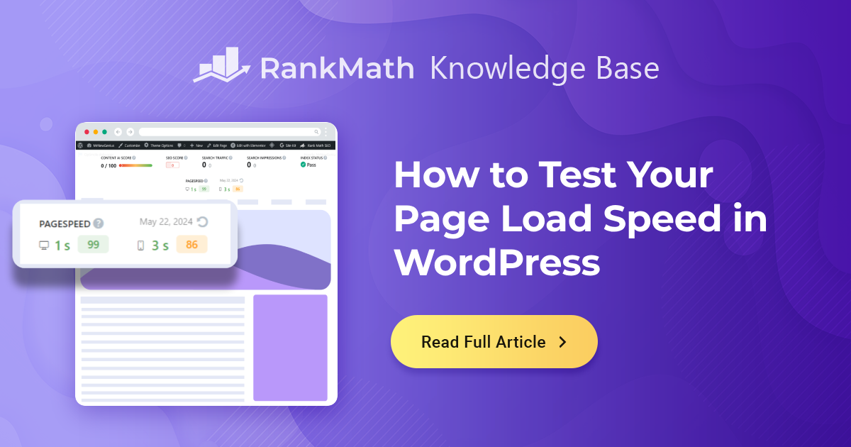 How to Test Your Page Load Speed in WordPress » Rank Math