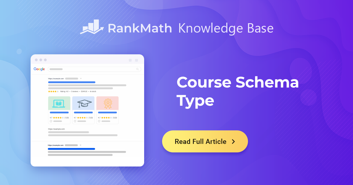 Course Schema Type » Rank Math