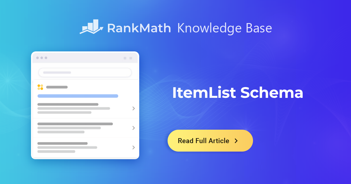 ItemList Schema » Rank Math