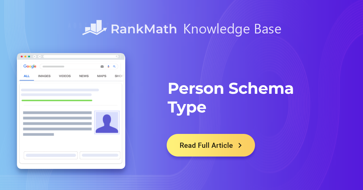 Person Schema Type » Rank Math