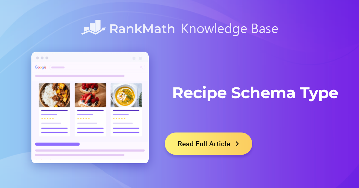 Recipe Schema Type » Rank Math