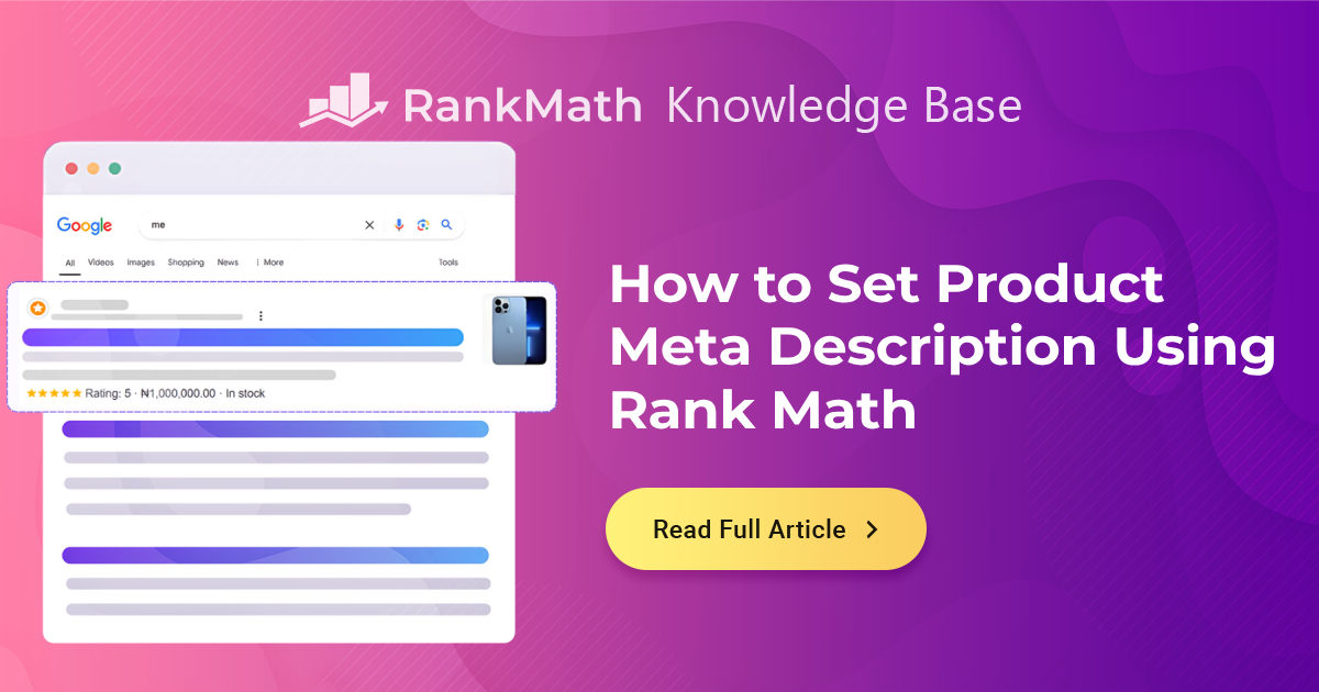 How to Set Product Meta Description Using Rank Math » Rank Math
