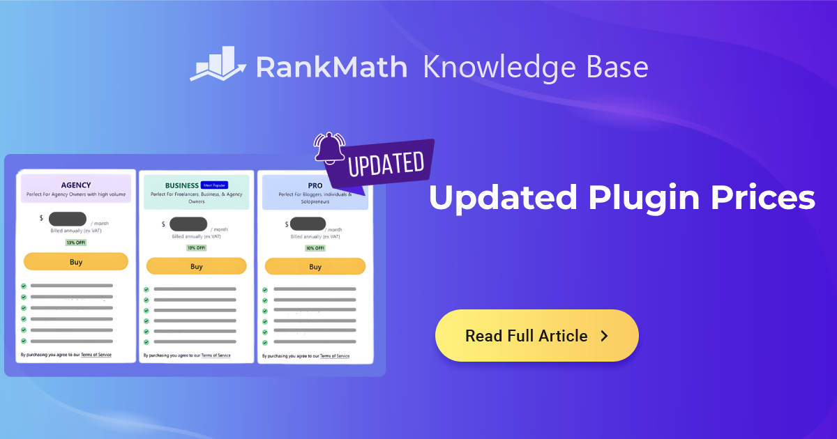 Updated Plugin Prices » Rank Math