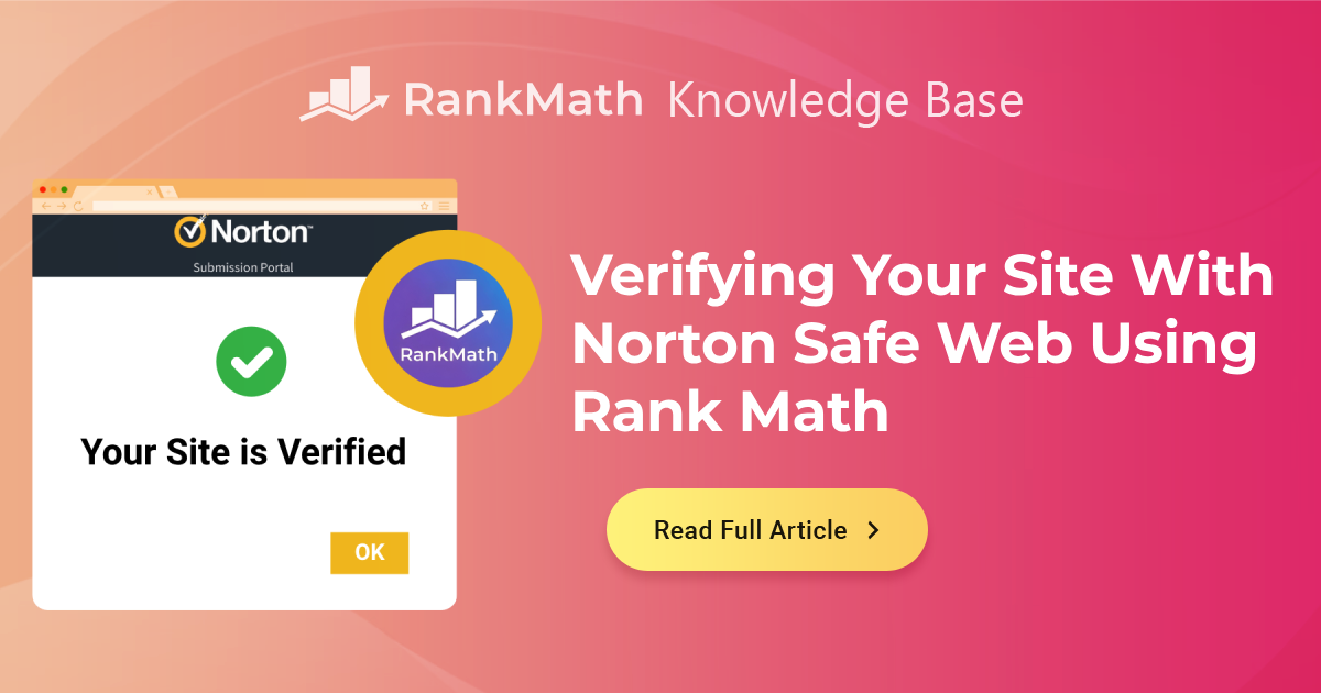 Verifying Your Site With Norton Safe Web » Rank Math
