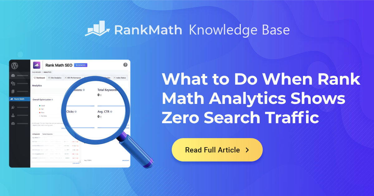 What to Do When Rank Math Analytics Shows Zero Search Traffic » Rank Math