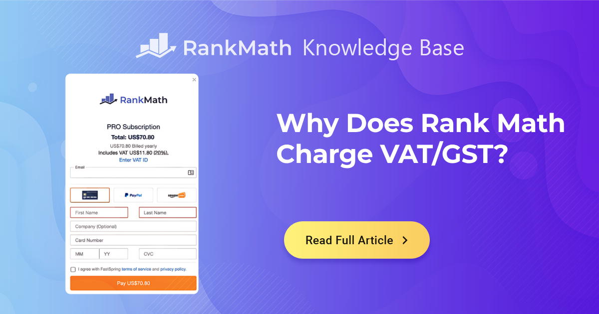 Why Does Rank Math Charge VAT/GST? » Rank Math
