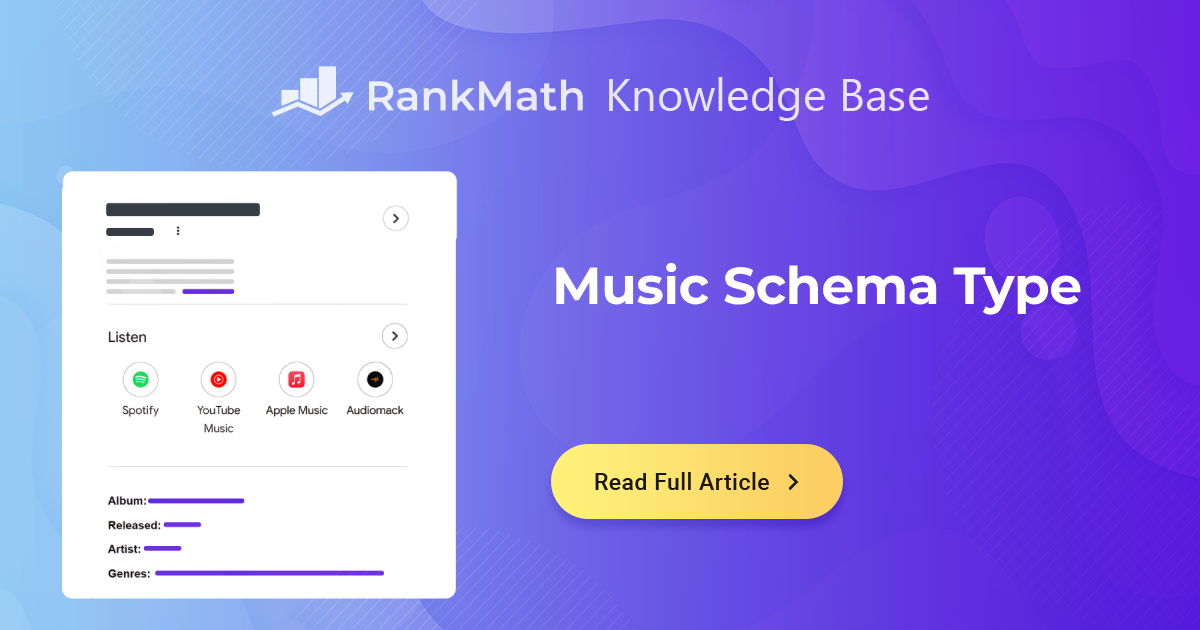 Music Schema Type » Rank Math