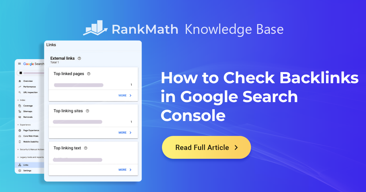 How to Check Backlinks in Google Search Console » Rank Math