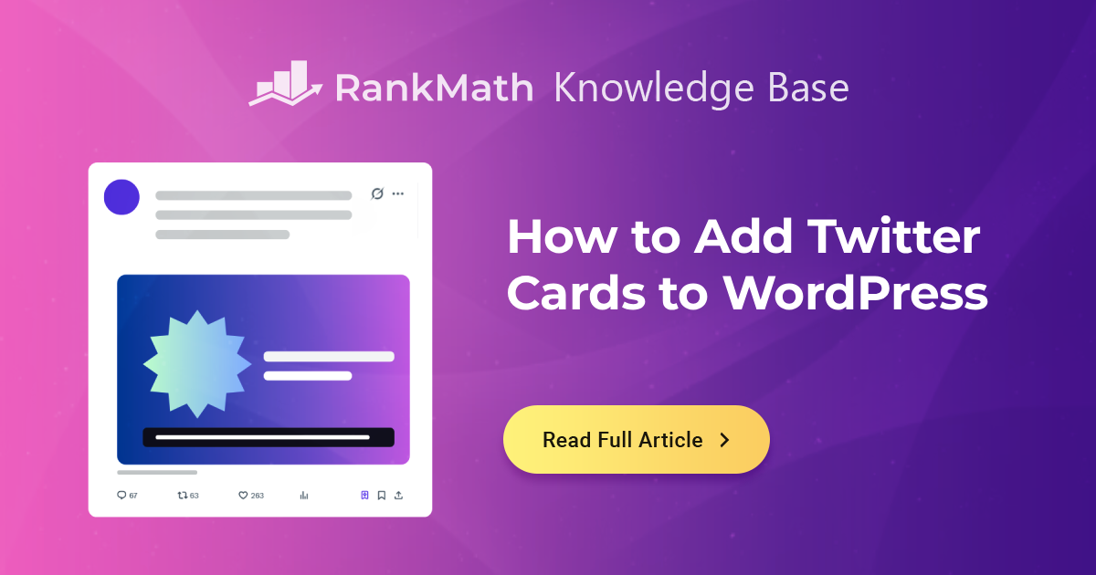 How to Add Twitter Cards to WordPress » Rank Math